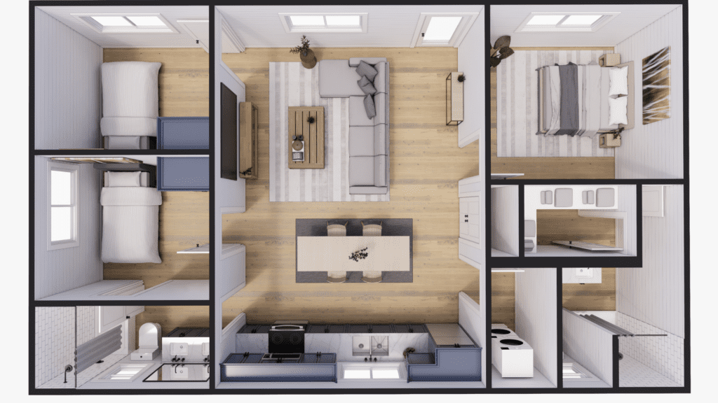 The Triple Trio: A 3 Bedroom Container Home by Custom Container Living