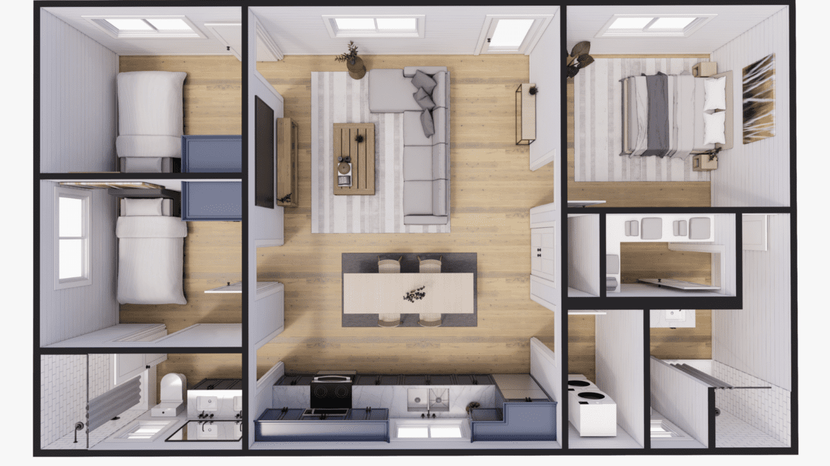 The Triple Trio: A 3 Bedroom Container Home by Custom Container Living
