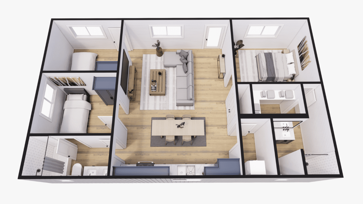 The Triple Trio: A 3 Bedroom Container Home by Custom Container Living