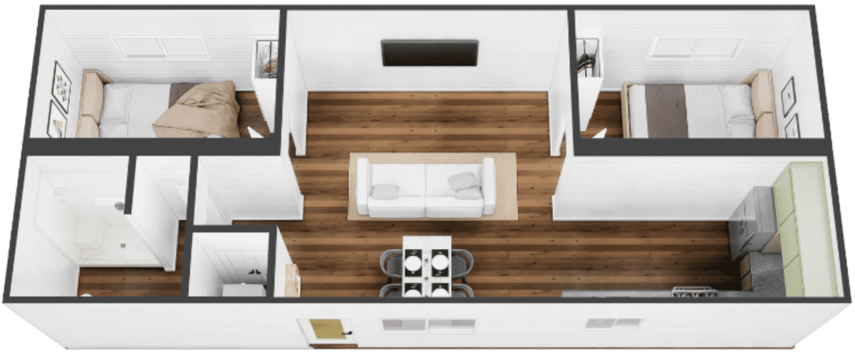 The Deer Run: Affordable 2 Bedroom Container Home by Custom Container ...