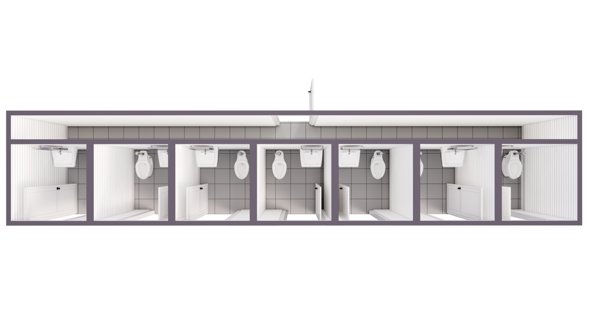 40-Foot Shipping Container Bathroom with Storage | 7 Stalls | Custom ...