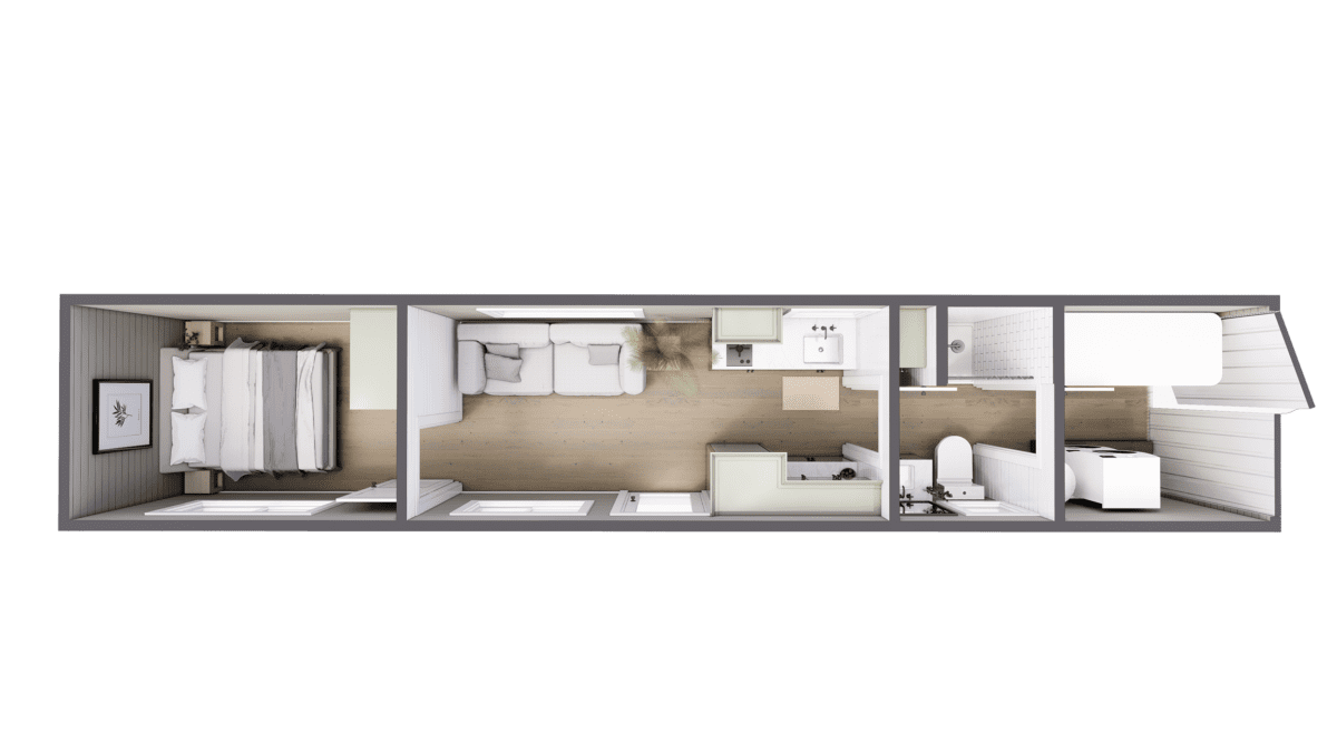 The Hideaway: 40 ft Off Grid Container Home by Custom Container Living The Hideaway: 40 ft Off Grid Container Home by Custom Container Living