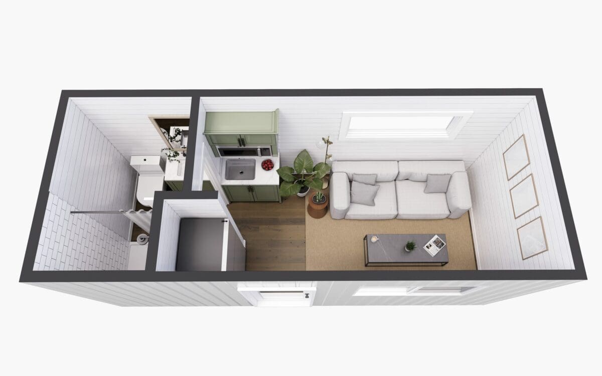 The Nook: Studio Container Home by Custom Container Living